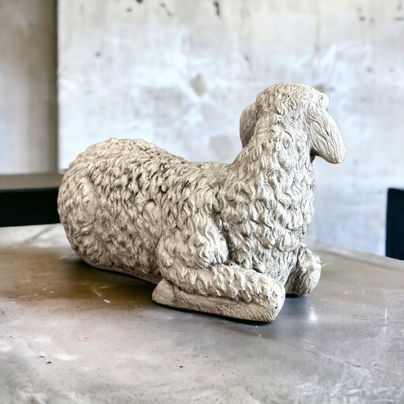 Laying Lamb Figure Massive Farm Sheep Statue Outdoor or Indoor Lamb ...