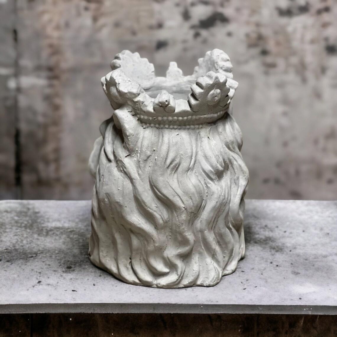 Concrete Lion Pot Statue Massive Lion Heard Figure Garden - Etsy