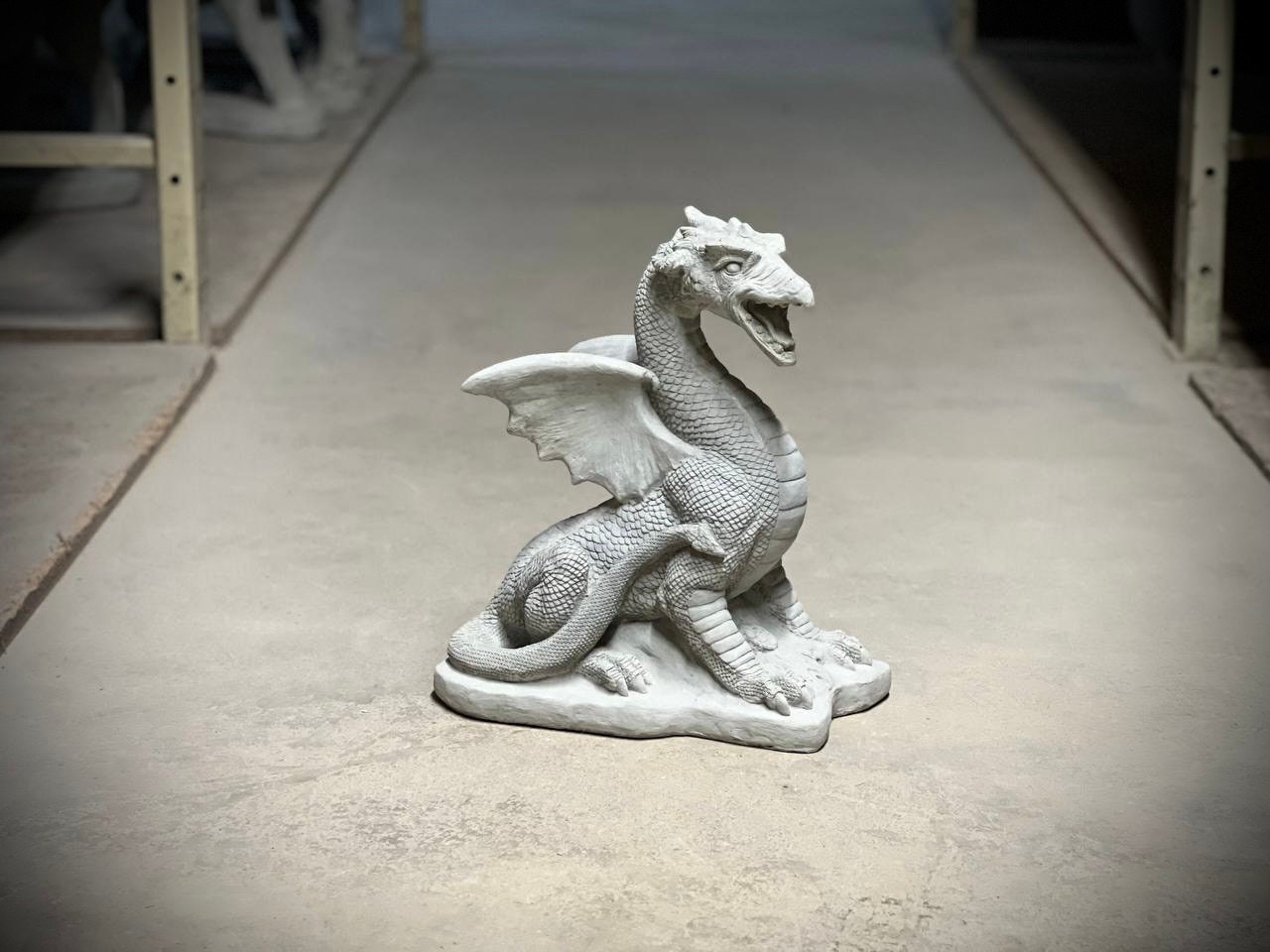 Concrete Massive Dragon Statue Standing Dragon Figurine - Etsy