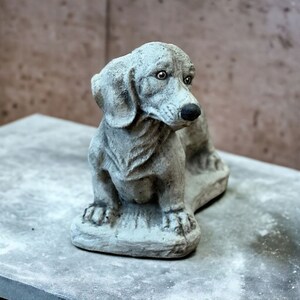 Standing Puppy Dachshund on Post Statue Concrete Dachshund Dog Figure ...