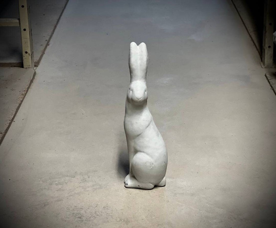 Concrete Sitting Texas Rabbit With Long Ears Sculpture Detailed Texas ...
