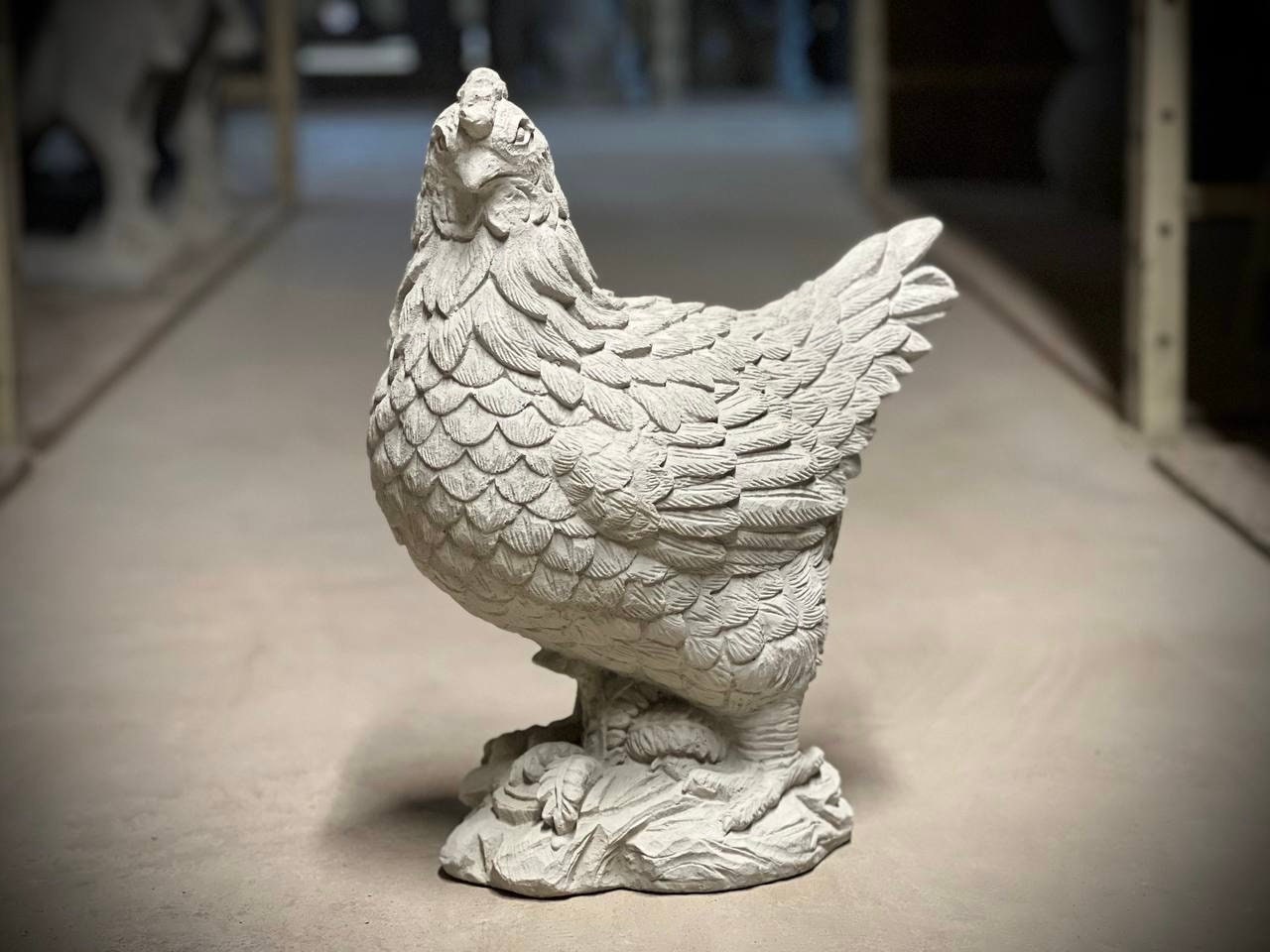 Concrete Standing Chicken Statue Detailed Rooster Figurine - Etsy