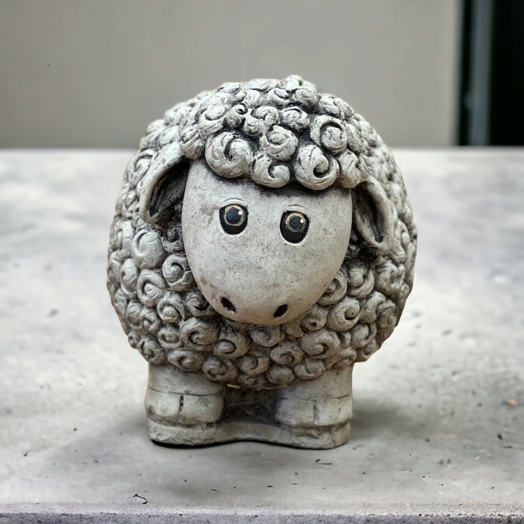 Detailed Shaun the Sheep Figure Standing Lamb Figurine Concrete Farm ...