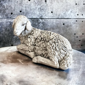 Laying Lamb Figure Massive Farm Sheep Statue Outdoor or Indoor Lamb ...
