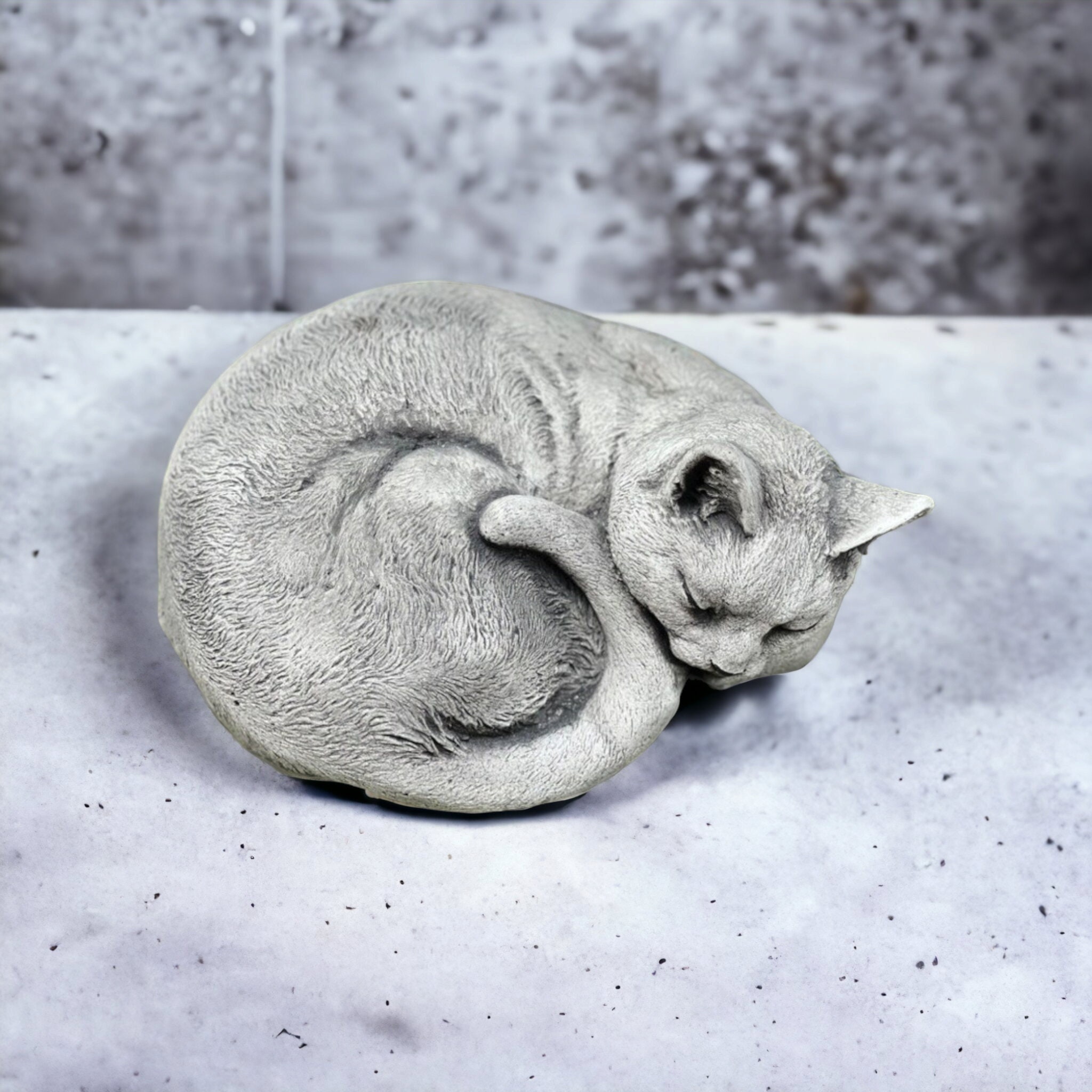 Concrete Cat Figurine Laying Kitten Figure Resting Curled up - Etsy