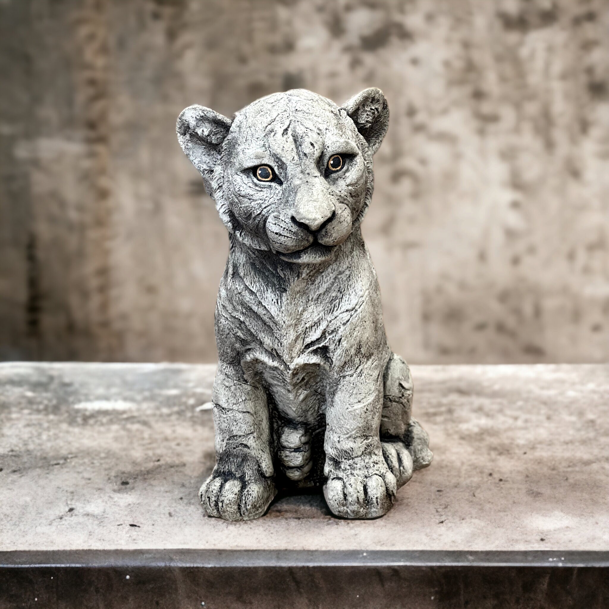 Concrete Tiger Statue Sitting Tiger Figure Creative Wild - Etsy