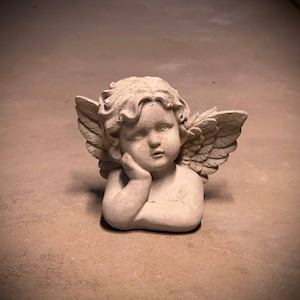Cherub Angel Bust Statue Concrete Angel Bust With Wings Figure Indoor ...