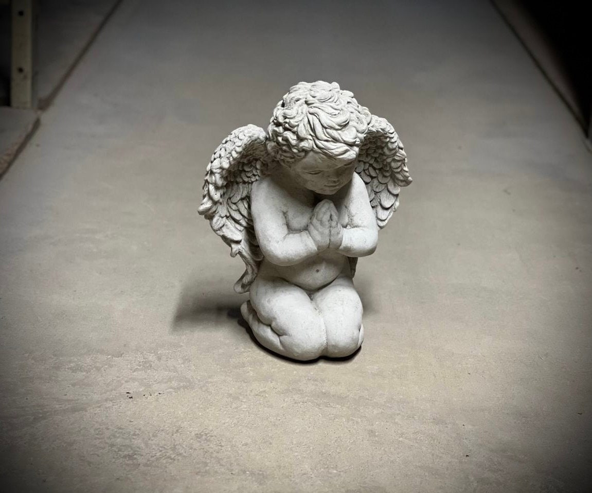 Kneeling Angel Statue Concrete Praying Angel Figurine Outdoor Garden or ...