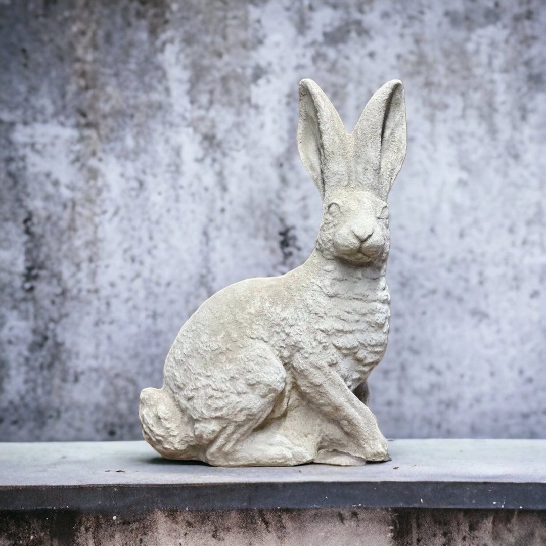 Watching Rabbit With Standing Ears Figurine Detailed Bunny Statue Wild ...