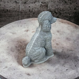 Large Poodle Dog Statue Concrete Dog Memorial Figurine Massive Sitting ...