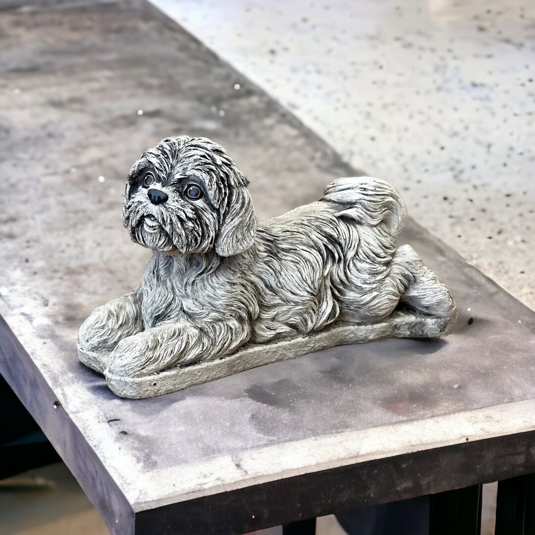 Detailed Shih Tzu Dog Statue Concrete Shih Tzu Memorial Figure - Etsy