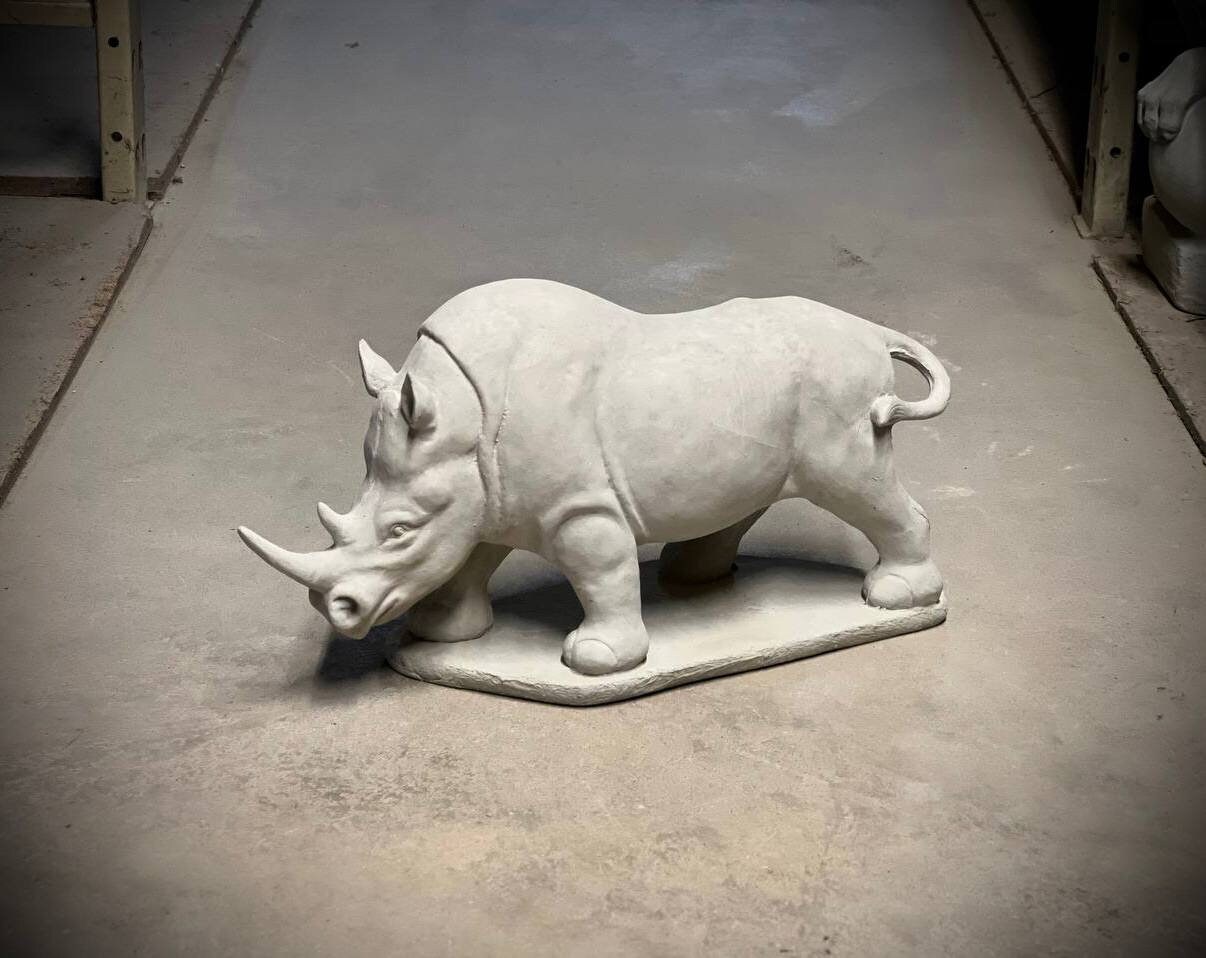 Massive Rhinoceros Statue Concrete Standing Rhinoceros on - Etsy