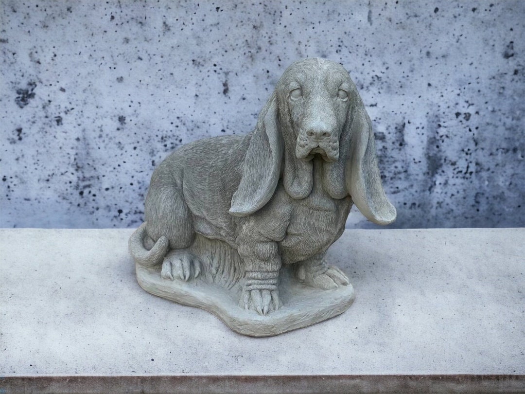 Large Basset Dog Statue Massive Basset Dog Figure Sitting Basset Dog ...