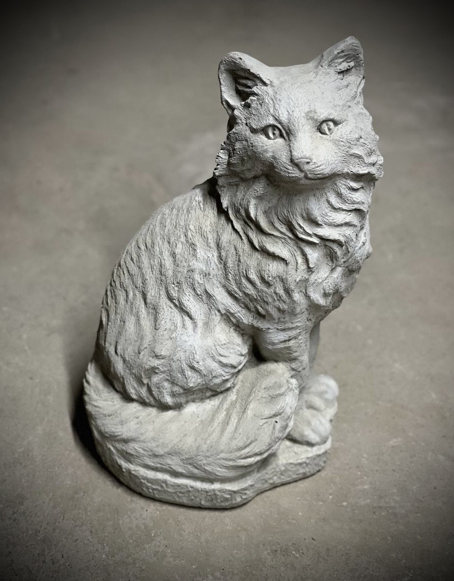 Concrete Cat Statue Sitting Cat Figure Detailed Kitty Figurine - Etsy