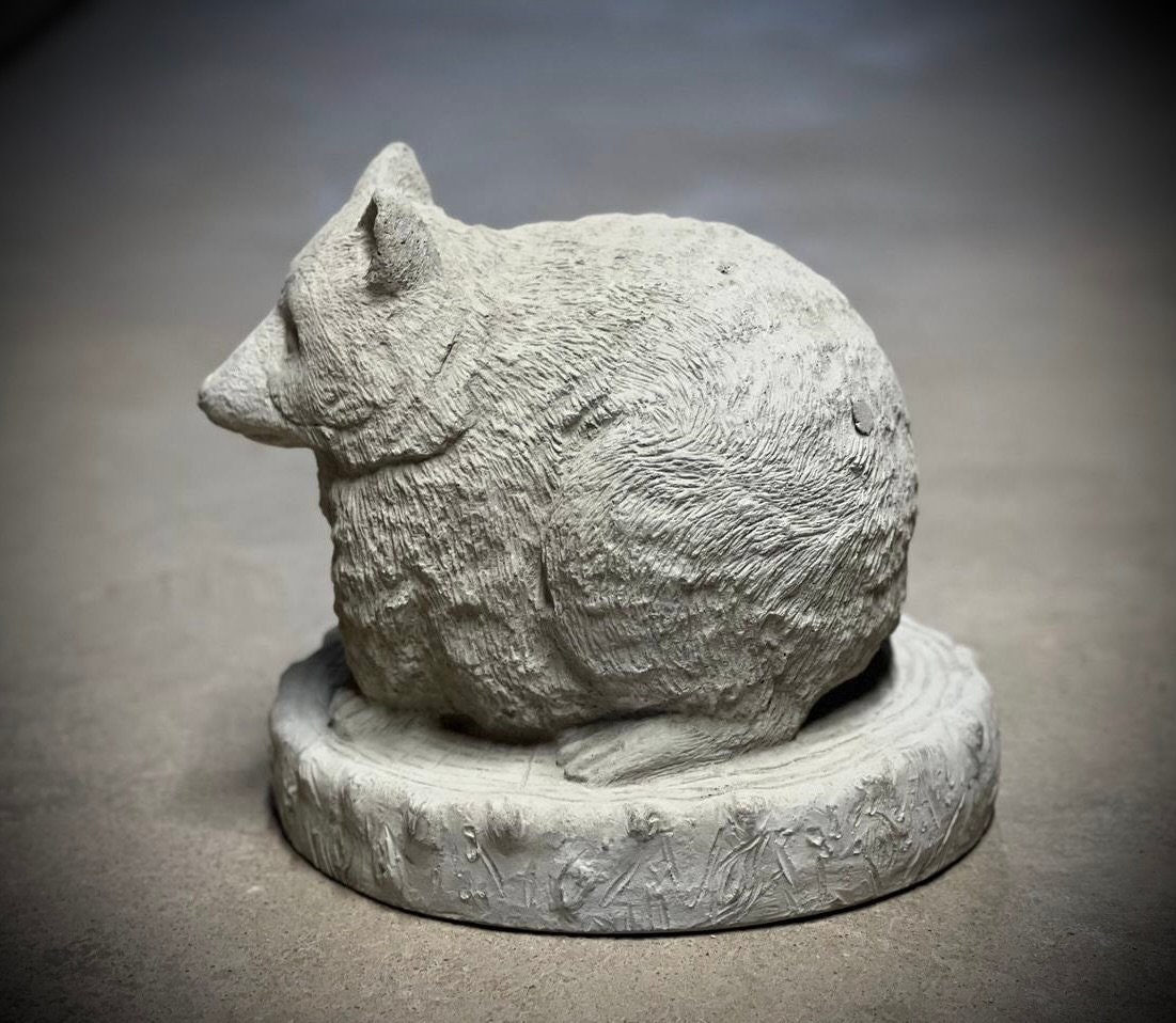 Crouching Raccoon Statue Detailed Raccoon Figure Outdoor Backyard or ...
