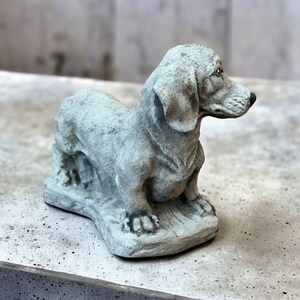 Standing Puppy Dachshund on Post Statue Concrete Dachshund Dog Figure ...