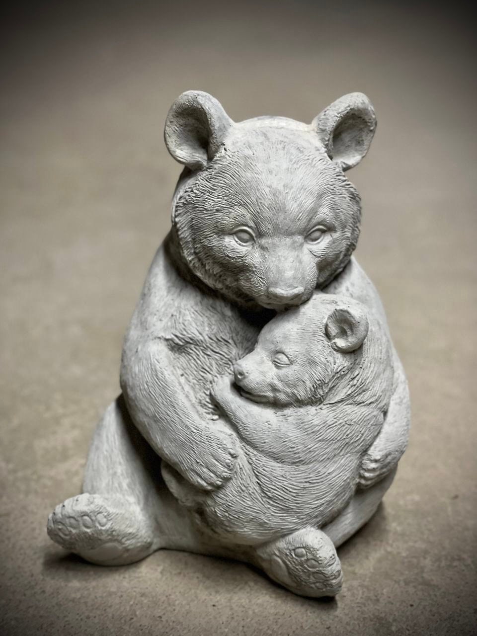 Concrete Panda Bear With Baby Statue Sitting Two Bears Figure Outdoor ...