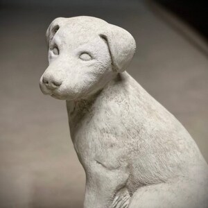 Realistic Labrador Dog Statue Concrete Sitting Labrador Puppy Sculpture ...