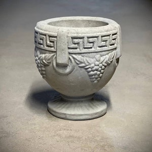 Concrete Garden Urn With Grapes Statue Stone Flowers Pot Figure ...