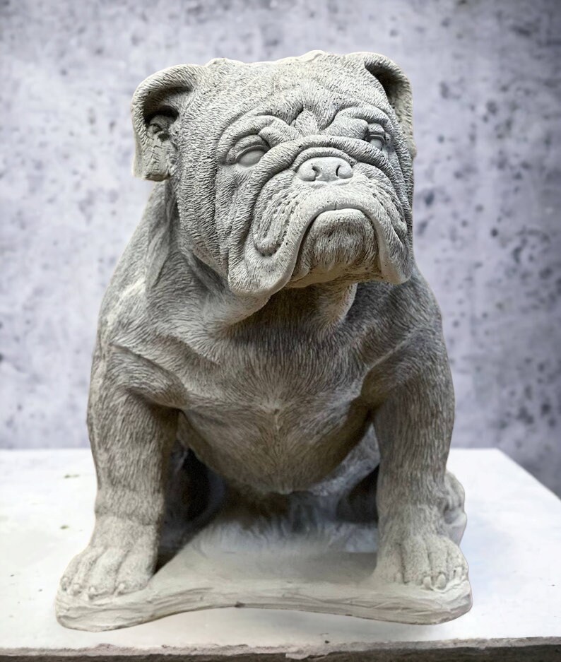 Massive Bulldog Statue Concrete Bulldog Memorial Sculpture - Etsy