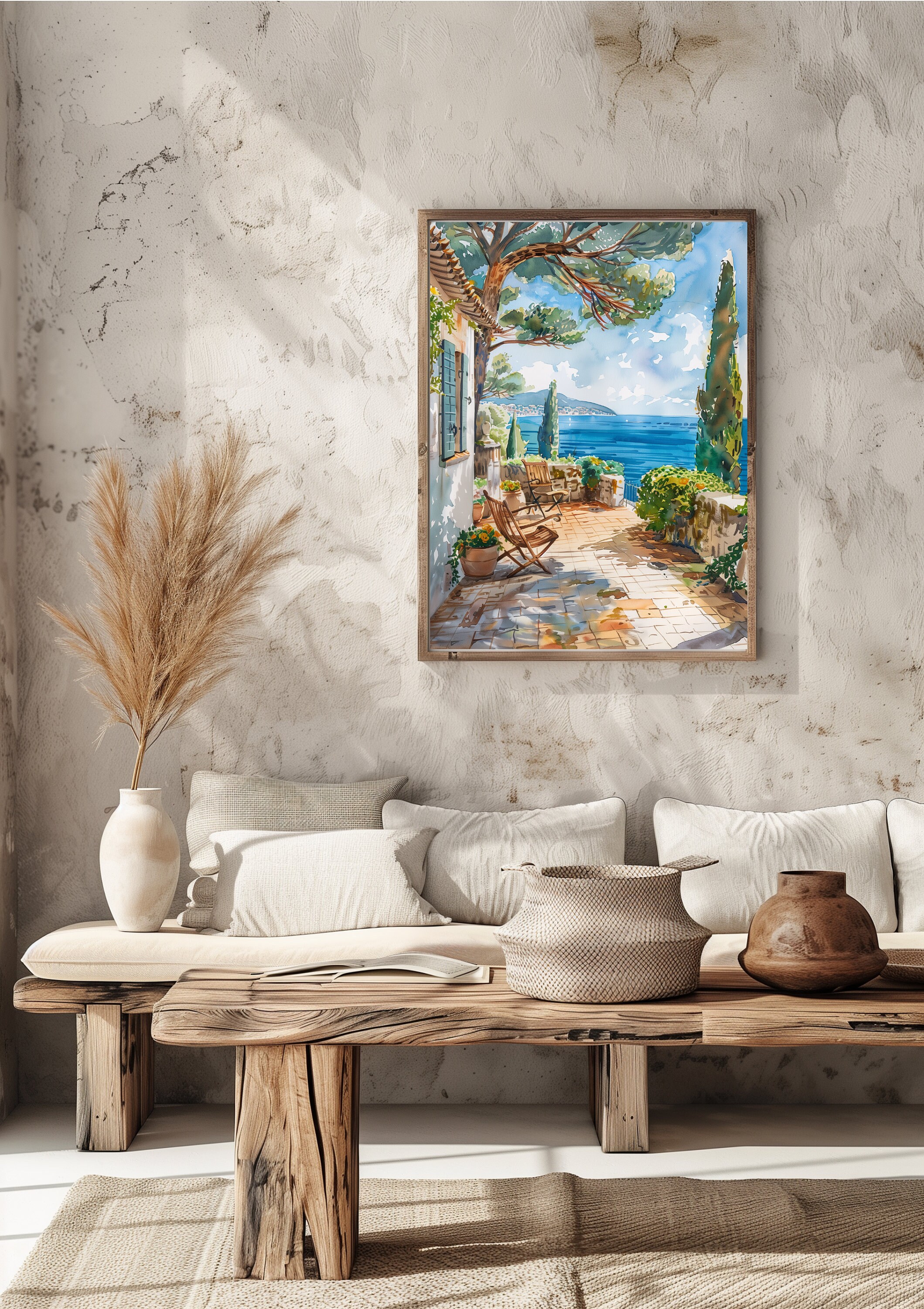 Mediterranean Terrace Poster I Dubrovnik Riviera Art I Sea View ...