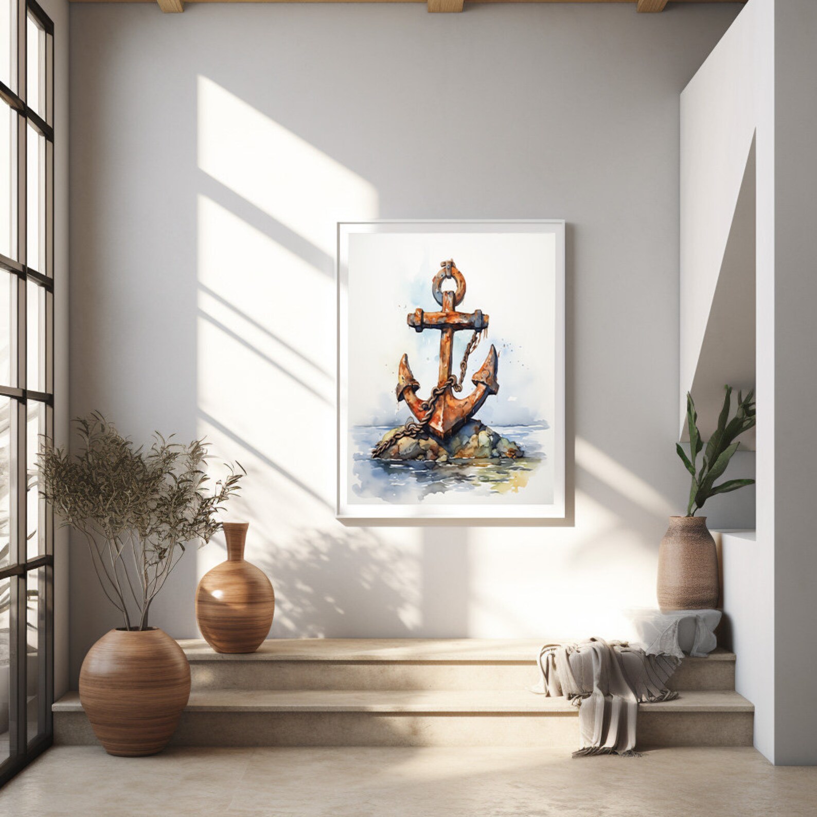 Old Ship Anchor Art I Watercolor Painting Poster I Maritime Art I ...