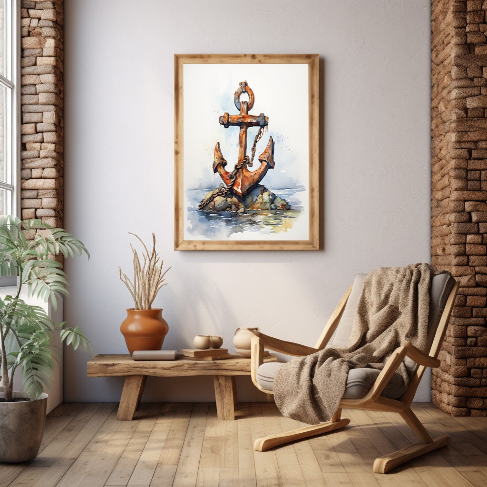 Old Ship Anchor Art I Watercolor Painting Poster I Maritime Art I ...