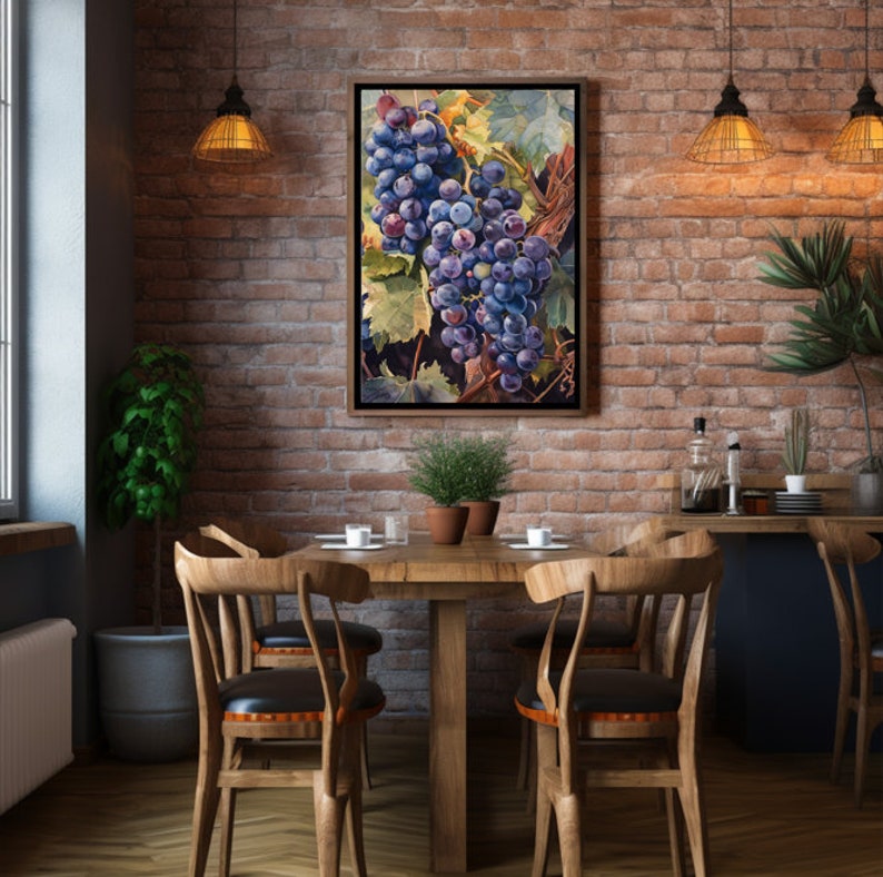 Grape Vine Bloom | Watercolor Poster | Realistic Art | Wall Art ...