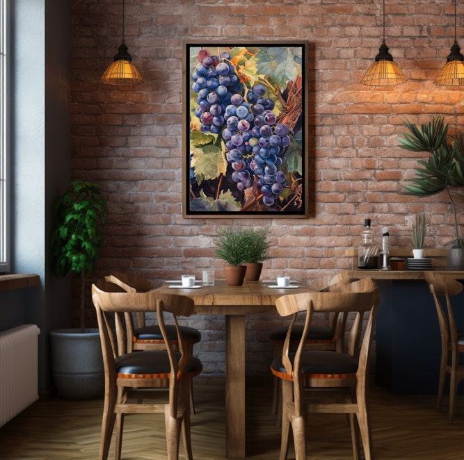 Grape Vine Bloom | Watercolor Poster | Realistic Art | Wall Art ...
