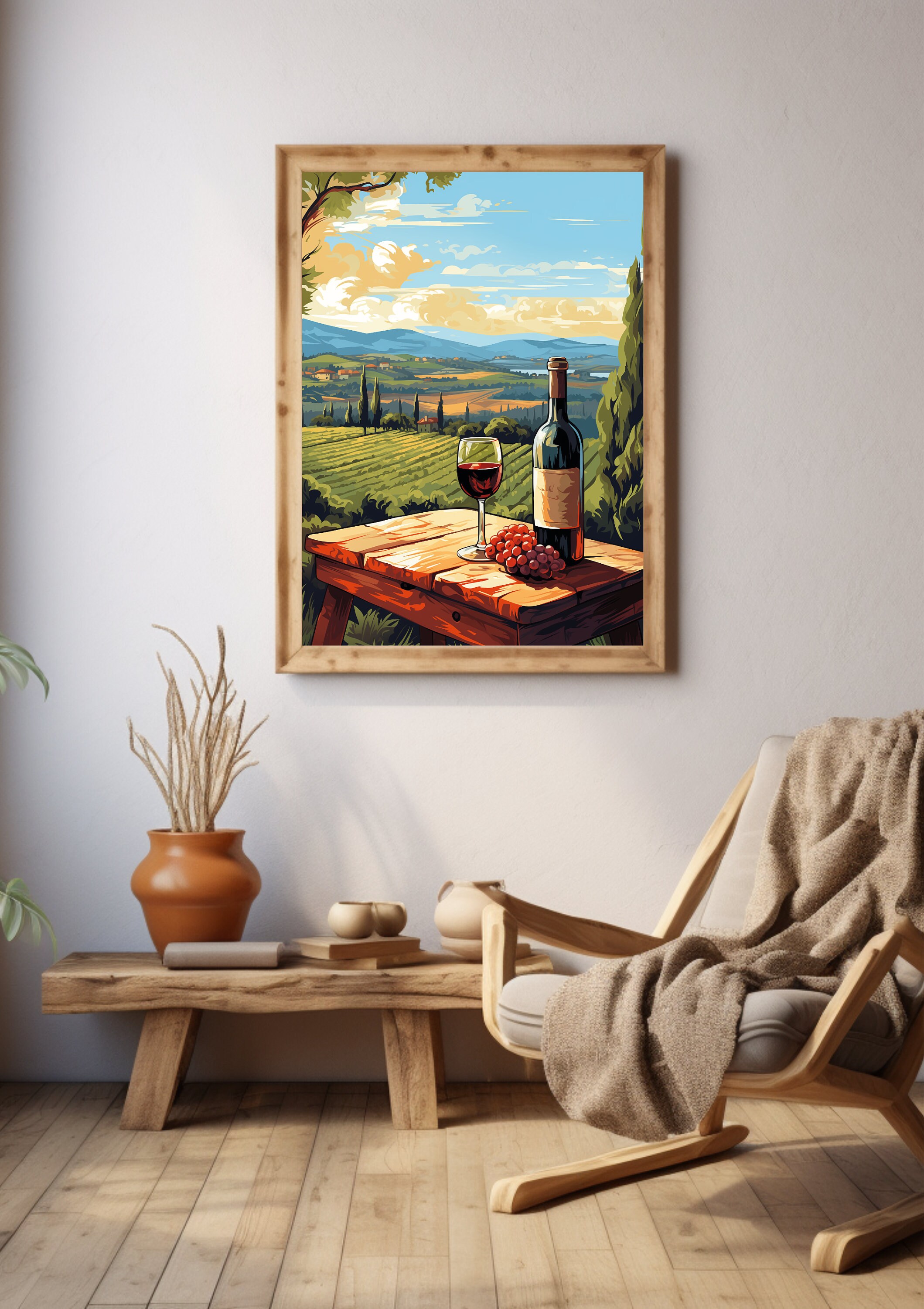 Vineyard Elegance Wine and Bottle Poster Dalmatian - Etsy