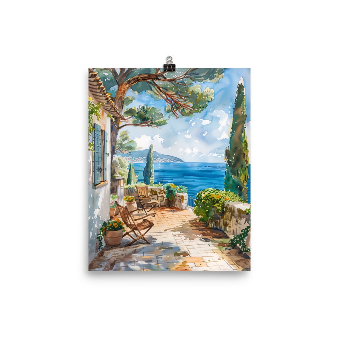 Mediterranean Terrace Poster I Dubrovnik Riviera Art I Sea View ...