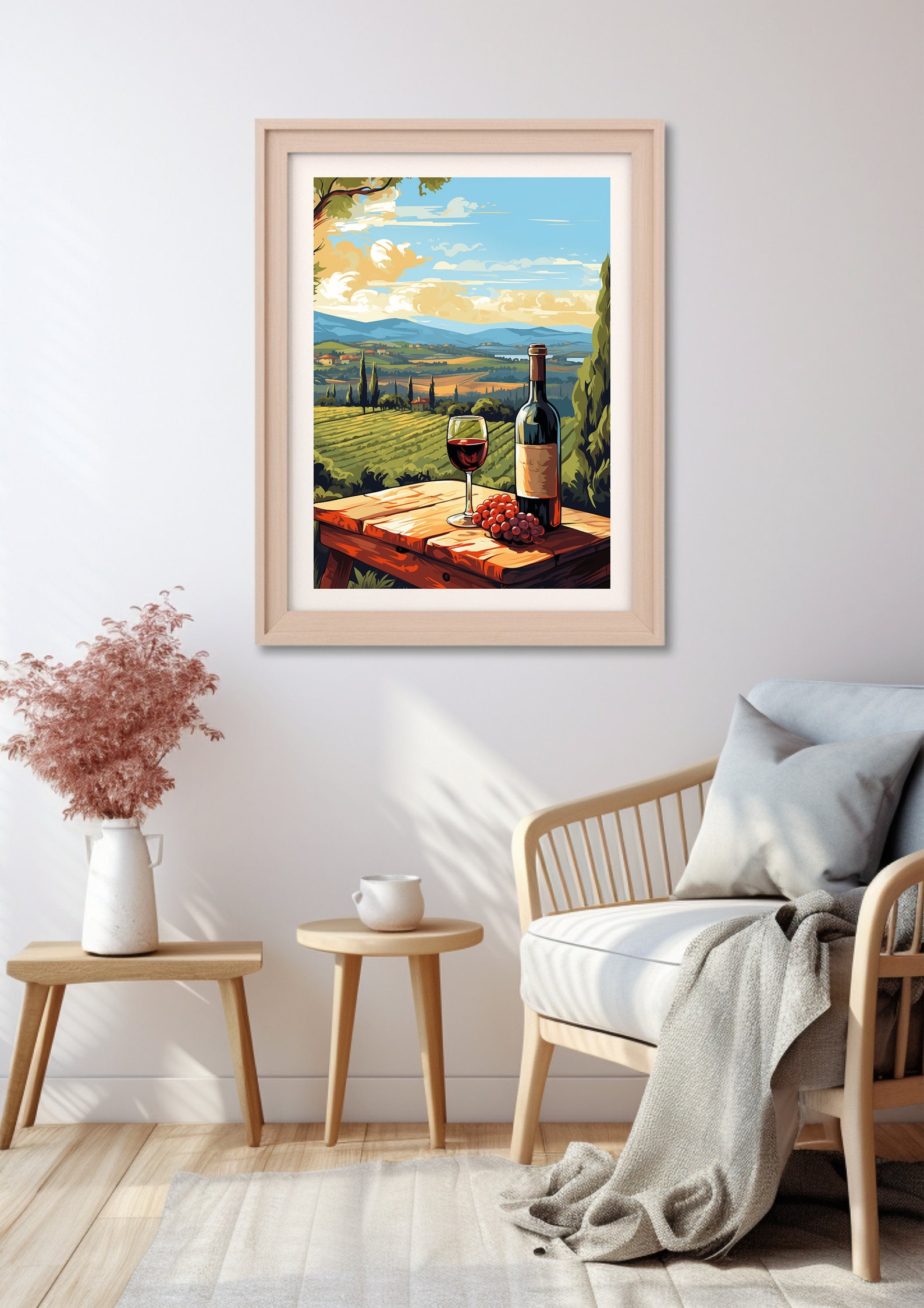 Vineyard Elegance | Wine and Bottle Poster | Dalmatian Landscapes Art ...