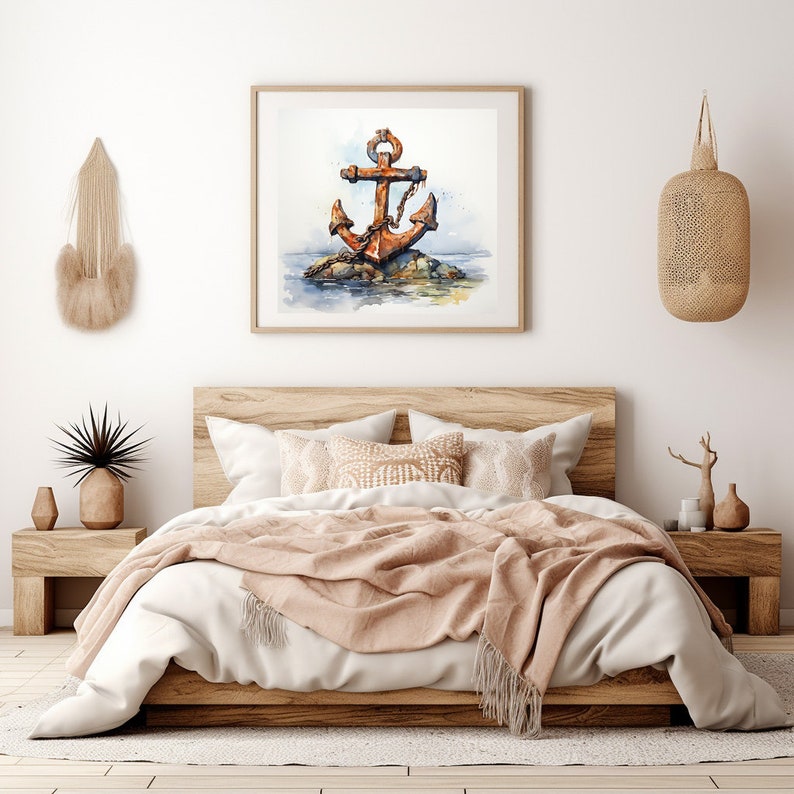 Old Ship Anchor Art I Watercolor Painting Poster I Maritime Art I ...