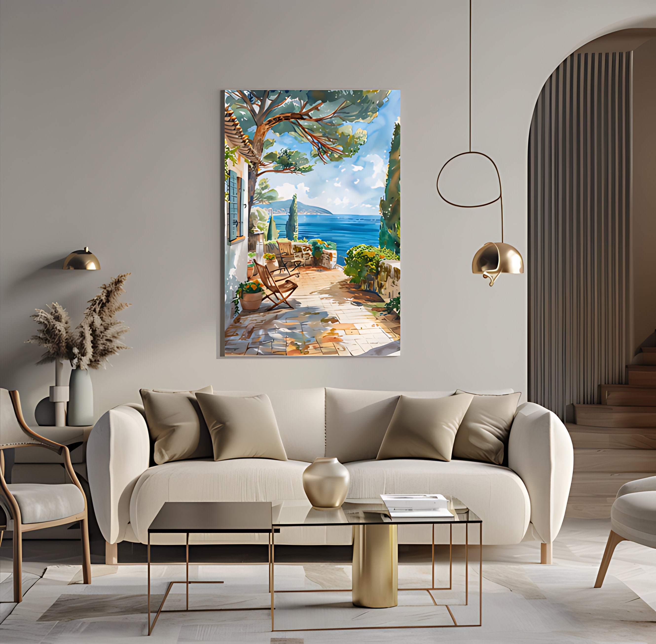 Mediterranean Terrace Poster I Dubrovnik Riviera Art I Sea View ...