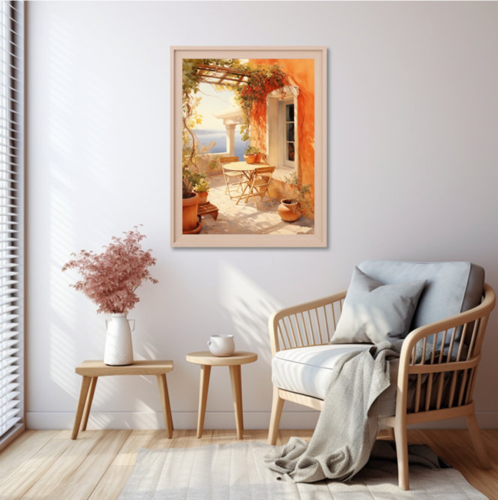 Enchanting Croatian Coastal Watercolor Landscape Poster | Rustic Charm ...
