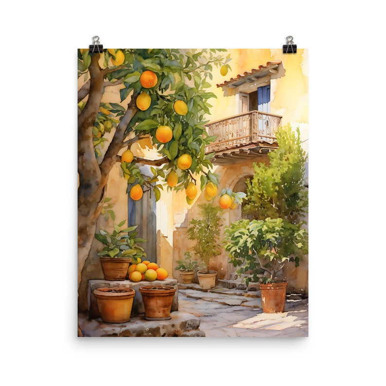 Mediterranean Orange Trees Poster Museum Quality Art Print Dalmatian ...