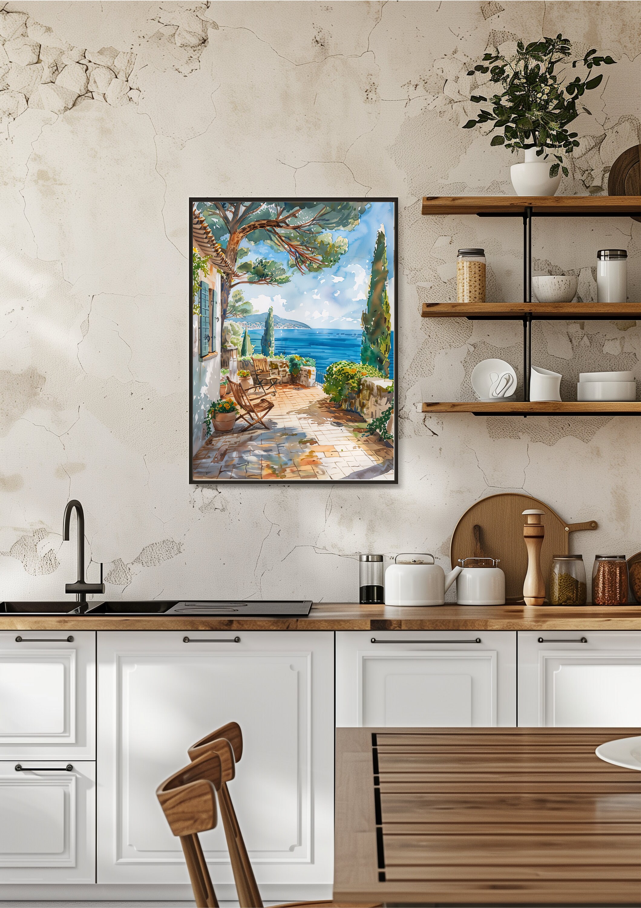 Mediterranean Terrace Poster I Dubrovnik Riviera Art I Sea View ...