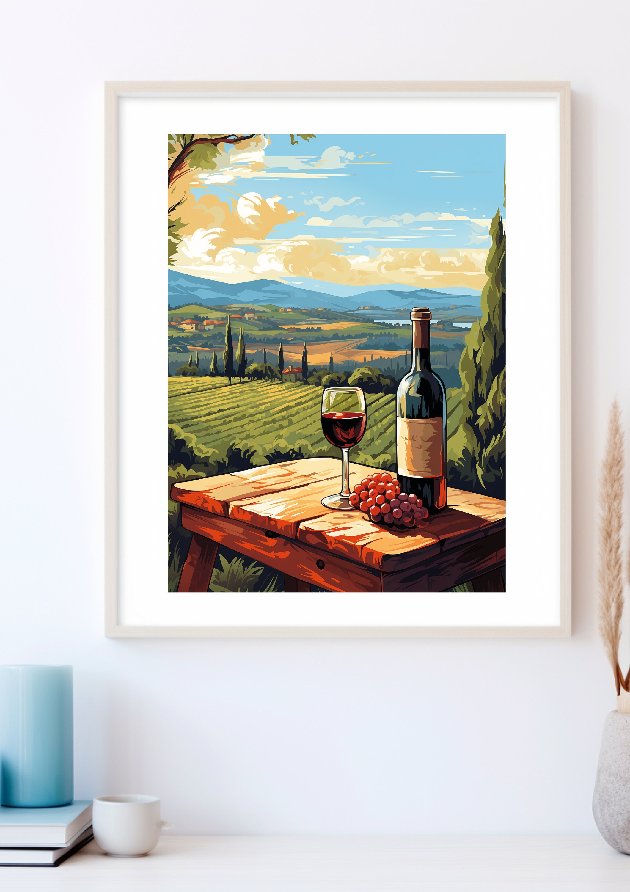 Vineyard Elegance Wine and Bottle Poster Dalmatian - Etsy