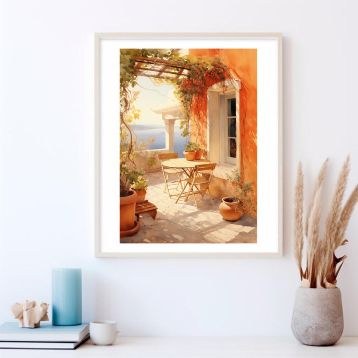 Enchanting Croatian Coastal Watercolor Landscape Poster | Rustic Charm ...