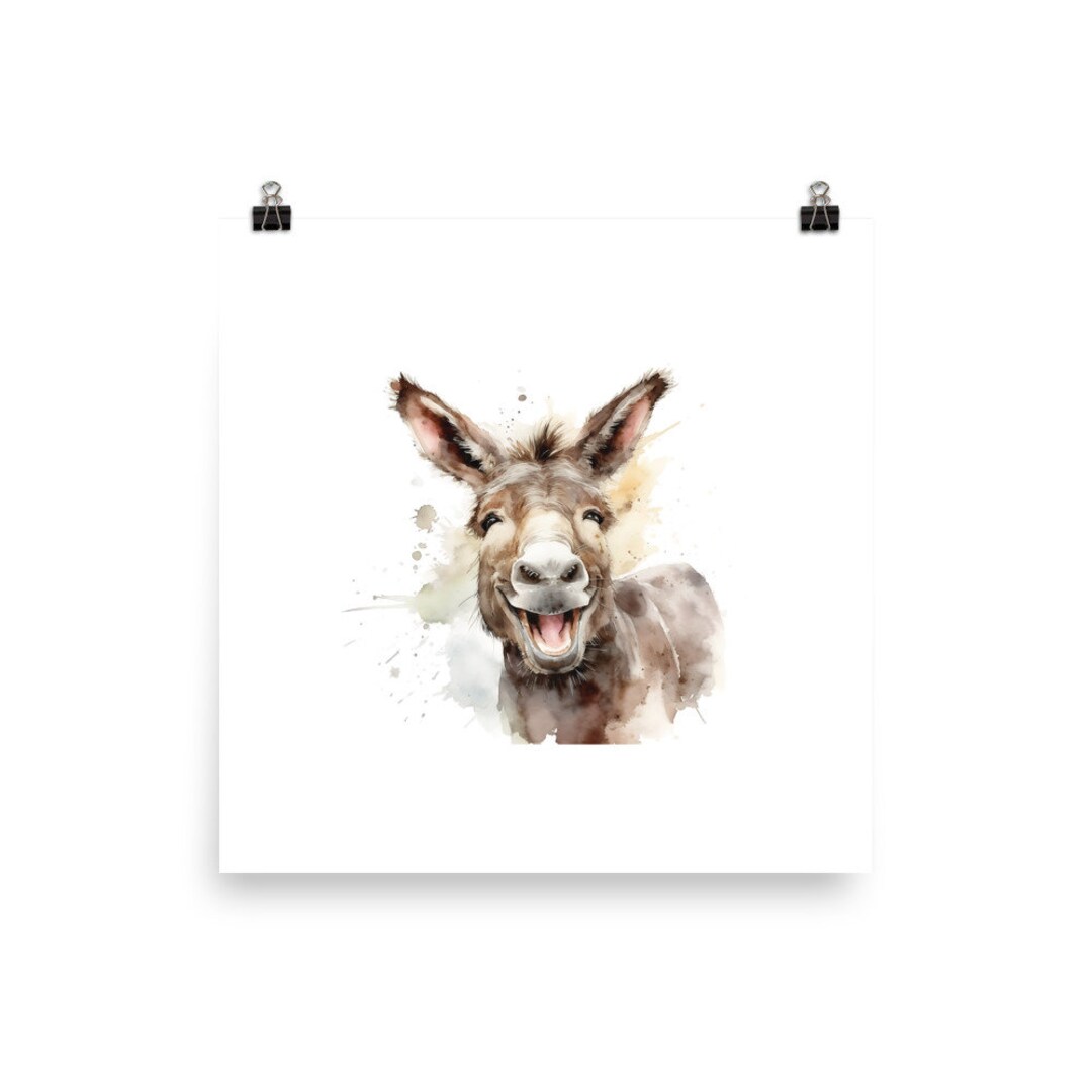 Watercolor Donkey Wall Art | Animal Wall Art | Printable Wall Art ...