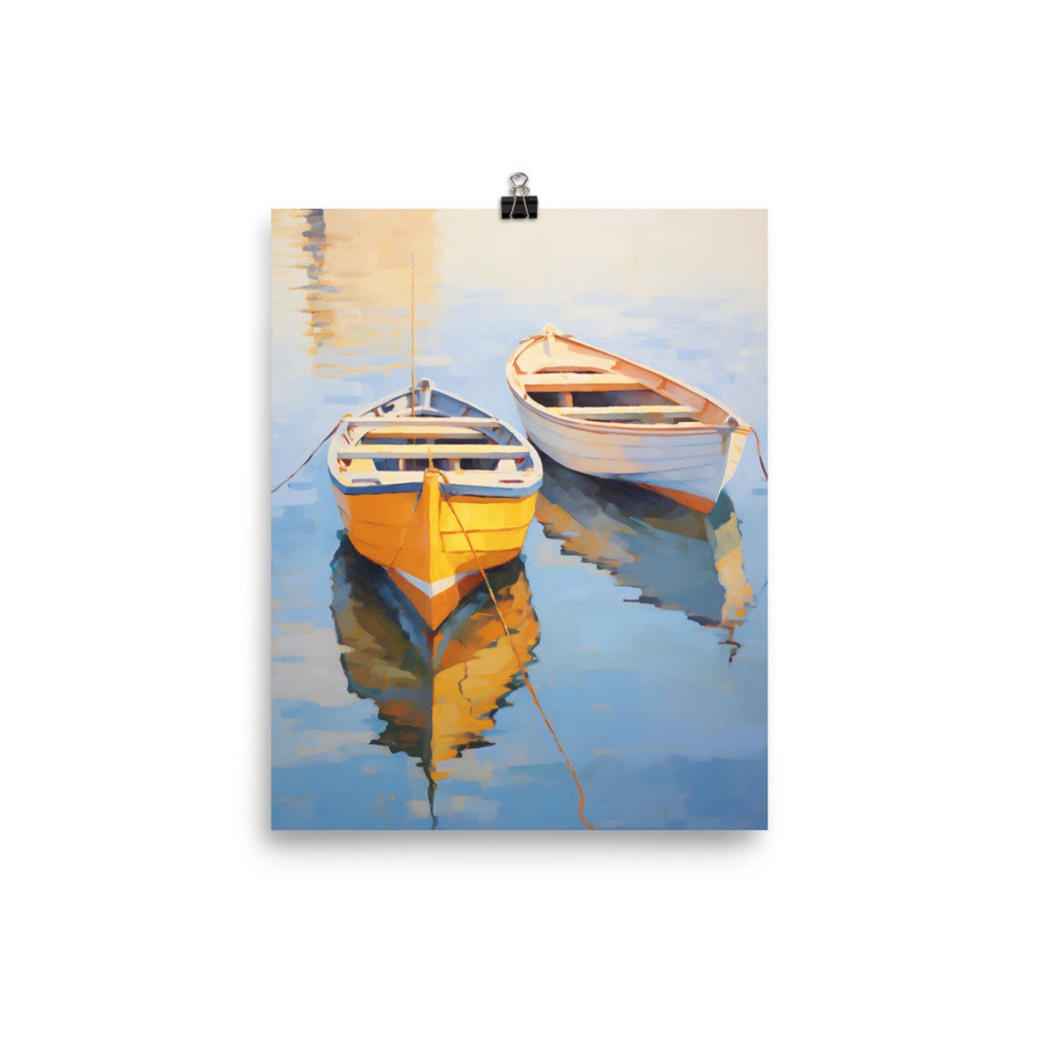 Impressionist Boats in Watercolor Painting Museum Quality Art Print ...