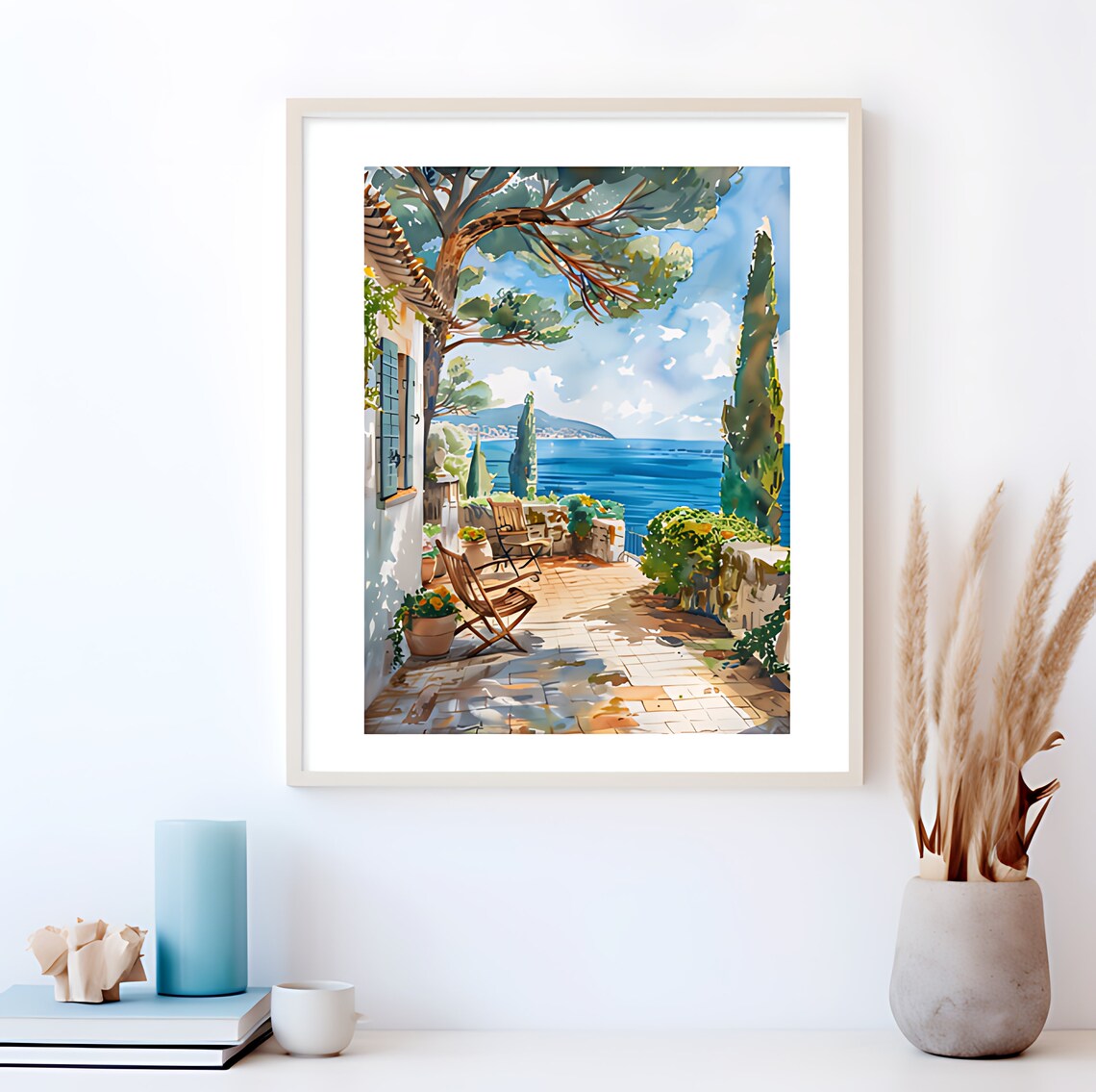 Mediterranean Terrace Poster I Dubrovnik Riviera Art I Sea View ...