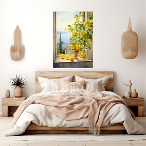 Lemon Window View Watercolor Painting | Adriatic Sea Art | Watercolor ...