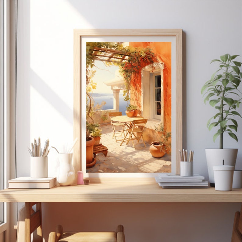 Enchanting Croatian Coastal Watercolor Landscape Poster | Rustic Charm ...