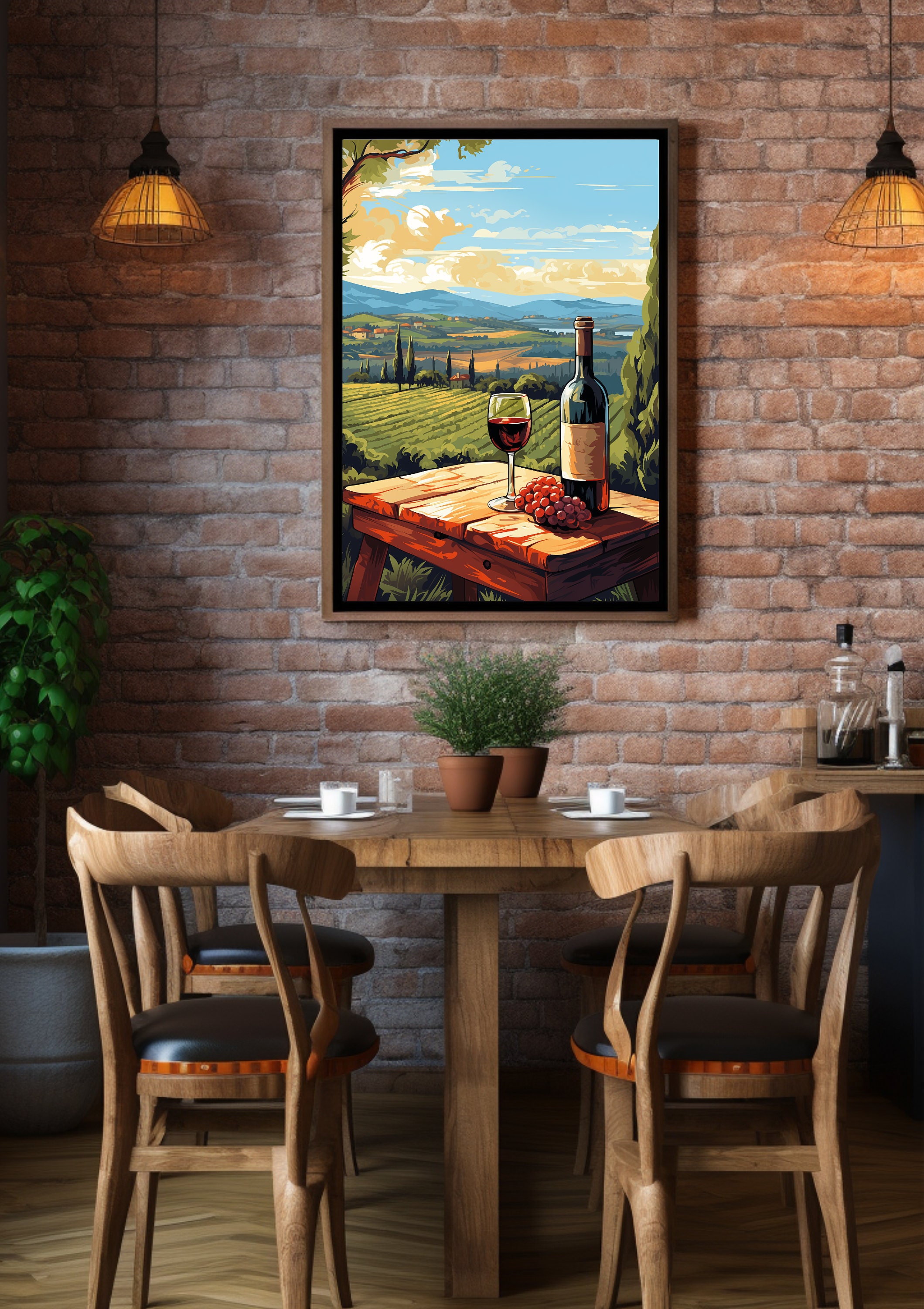 Vineyard Elegance Wine and Bottle Poster Dalmatian - Etsy