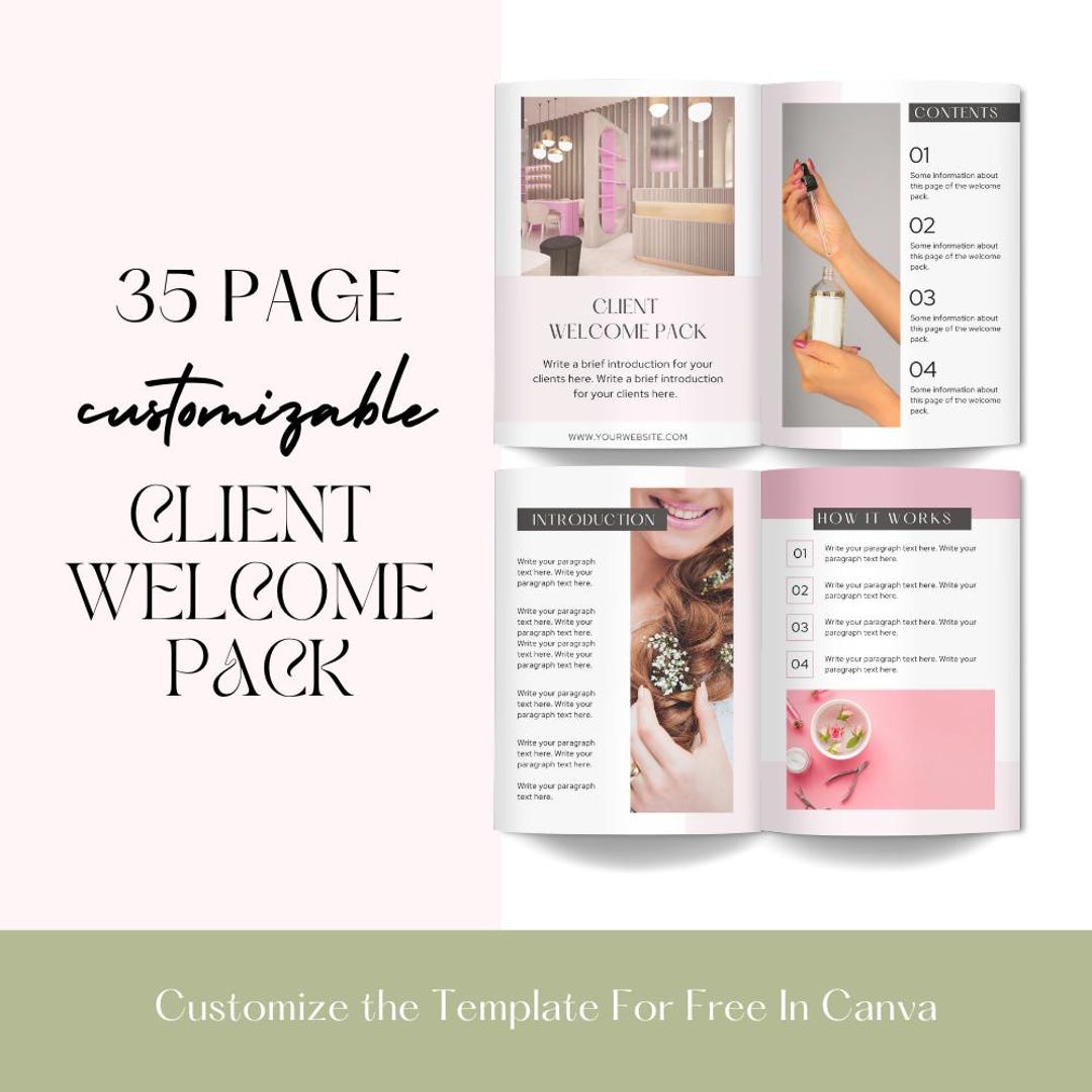 Customizable Canva Client Welcome Pack Template | Fully Editable ...
