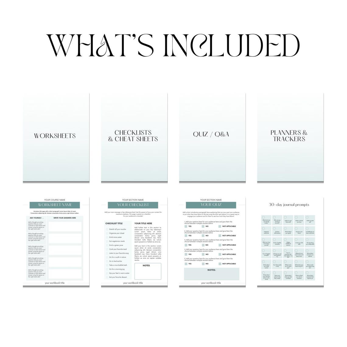 Ultimate Editable Workbook Template | 40 Pages of Worksheets, Planners ...