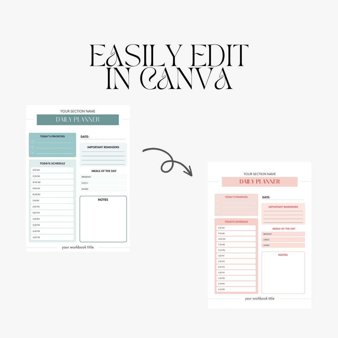 Ultimate Editable Workbook Template | 40 Pages of Worksheets, Planners ...
