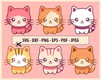 Cat Cute Digital Clipart Black/ Commercial Use OK / Kitten - Etsy