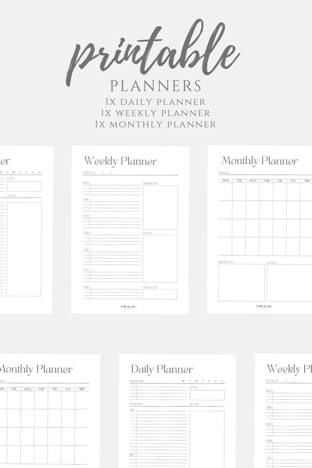 A4 Printable 3x Planner | Daily Planner | Weekly Planner | Monthly ...
